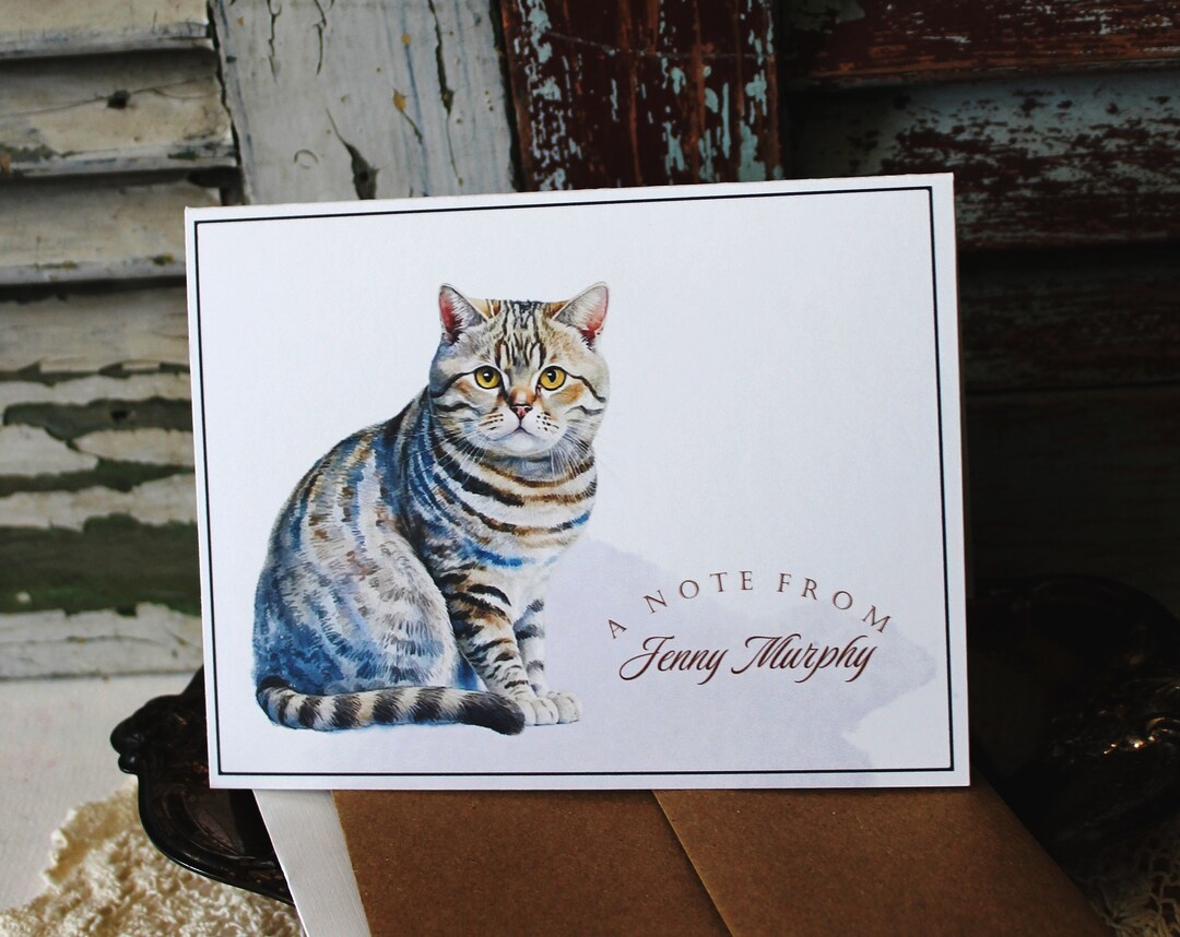 Personalized American Shorthair Cat Note Cards: Handmade Stationery - Etsy