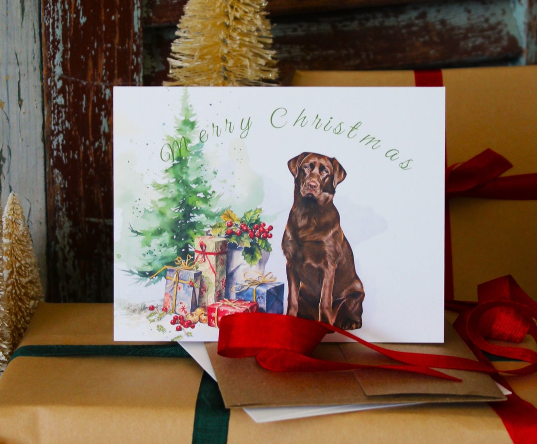 Chocolate Labrador Christmas Cards, Chocolate Lab Christmas Greeting Cards, Chocolate Lab ...