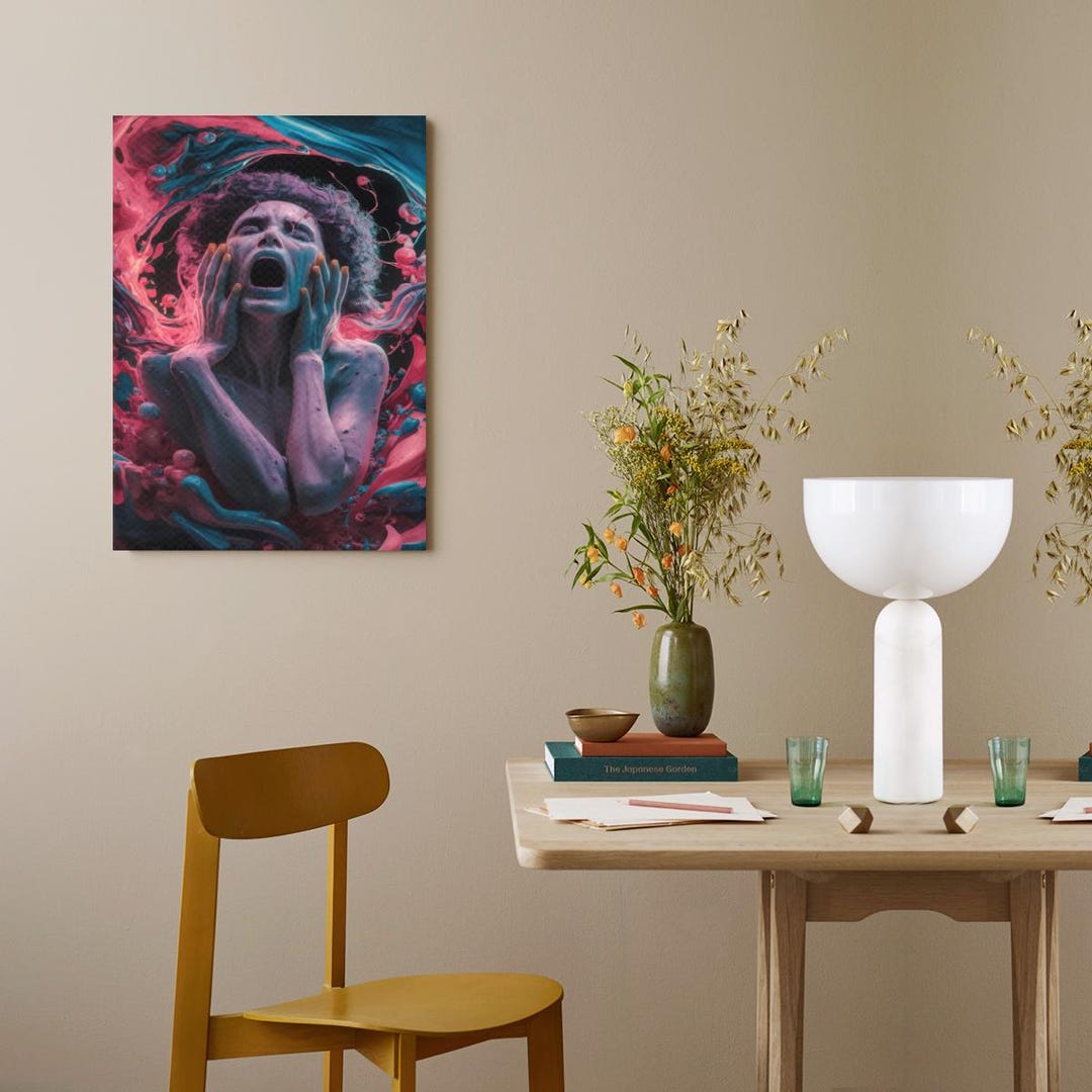 Screaming Woman Art - Bold Abstract Canvas Print, Perfect Wall Decor ...