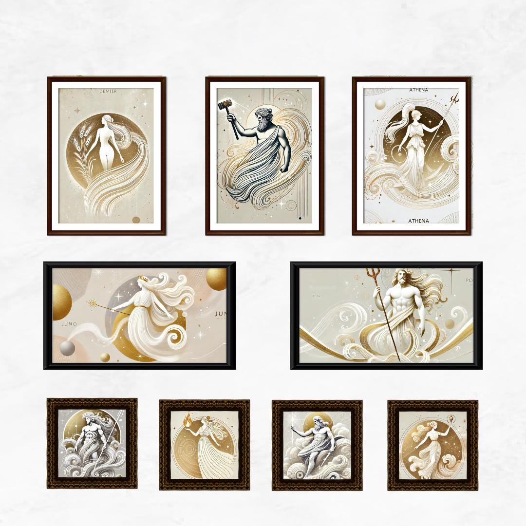 12 Olympus Gods Printable Decoration AI Generated - Etsy