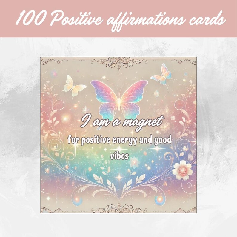 100 Printable Affirmation Cards, Vision Board, Affirmation Card Game ...