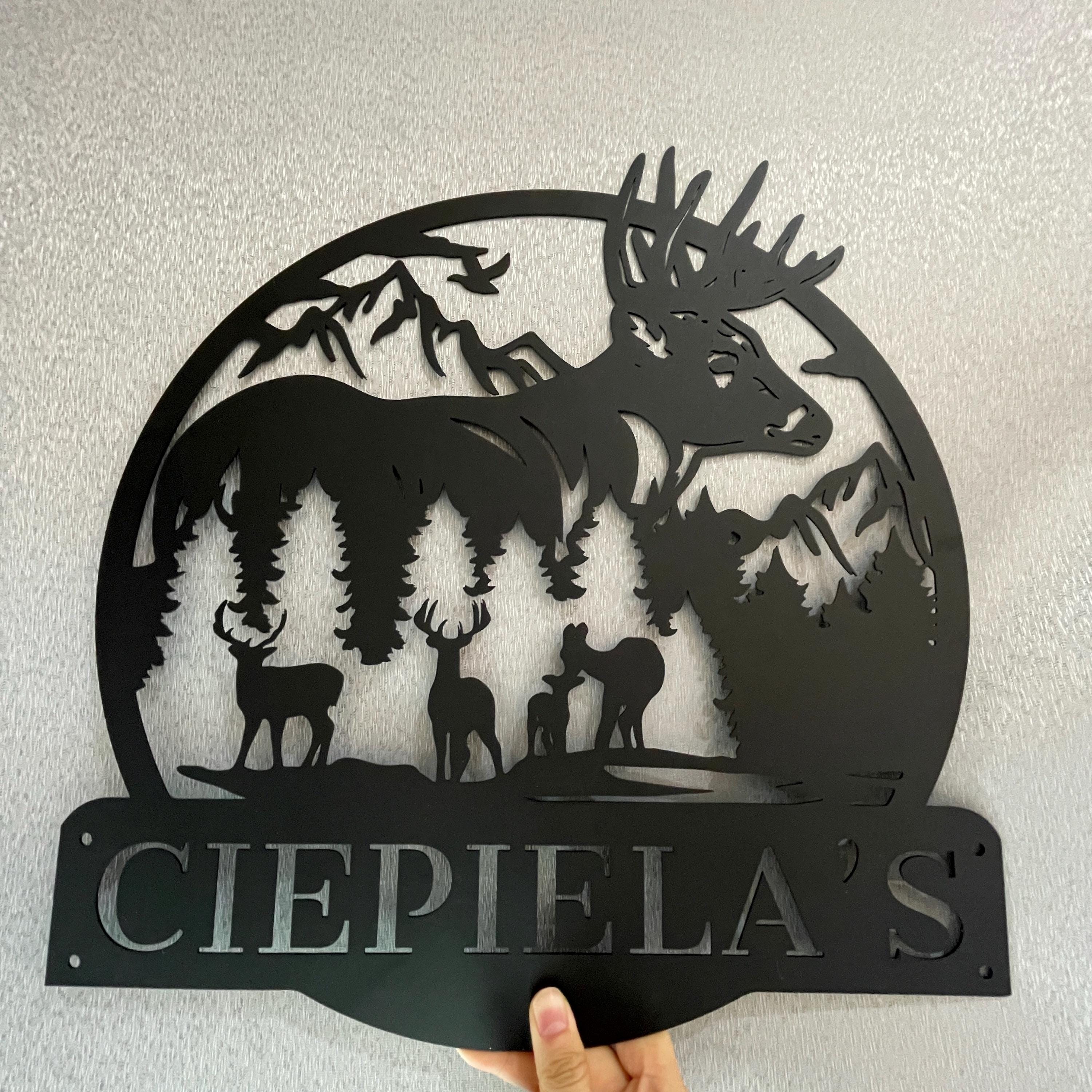 Personalized Deer Metal Sign,custom Deer Forest Metal Wall Art ...