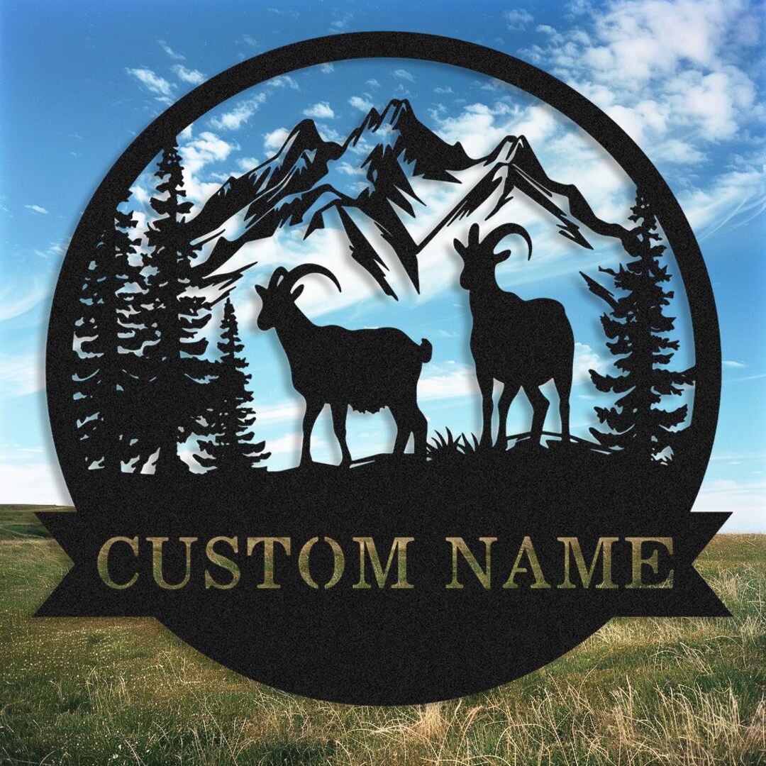 Custom Goat Farm Sign,metal Goat Mountain Sign,goat Ranch Metal Sign ...