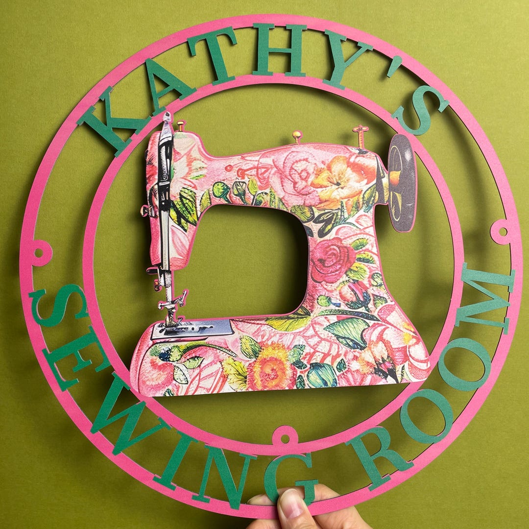 Personalized Metal Sewing Room Sign With Flower,sewing Room Sign,sewing ...