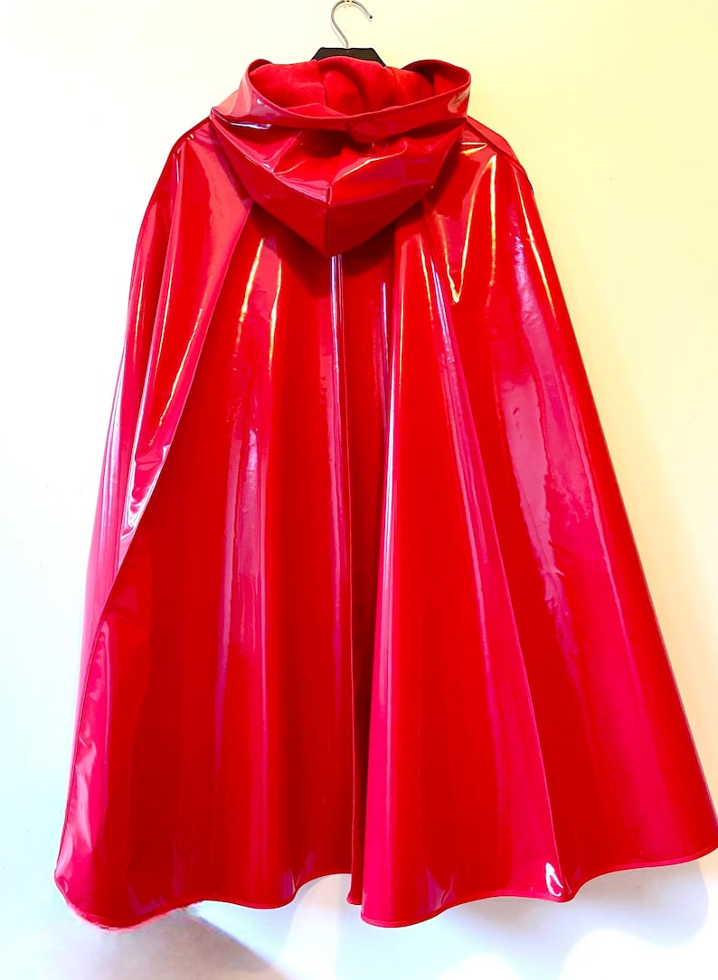 ENVELOPE: Red Water-resistant PVC Cape (long) - Etsy
