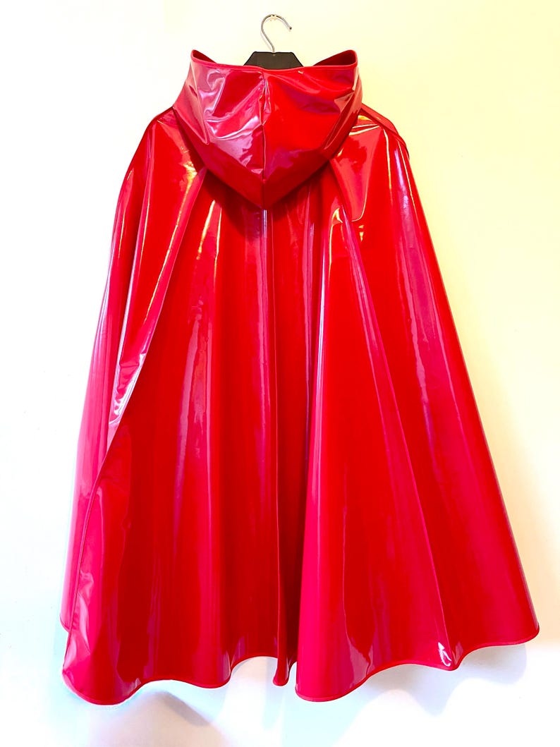 ENVELOPE: Red Water-resistant PVC Cape (long) - Etsy