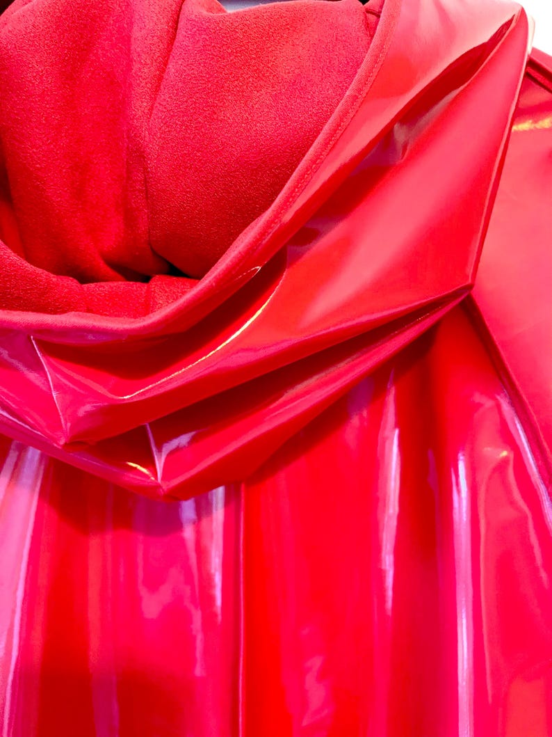 ENVELOPE: Red Water-resistant PVC Cape (long) - Etsy