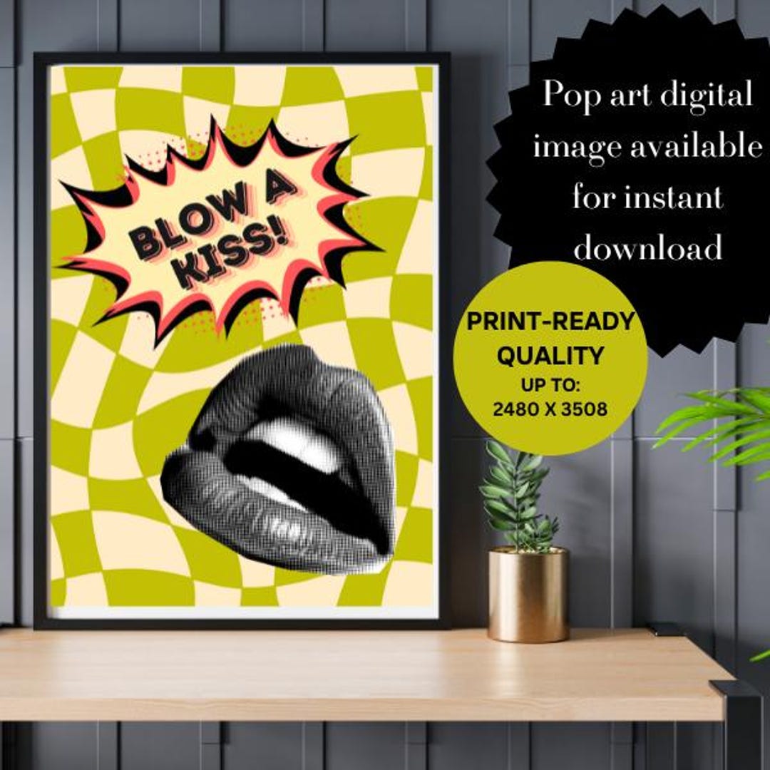 Bold Pop Art Lips Poster - Printable Wall Art for Instant Download - Etsy
