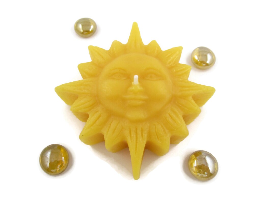 100% Beeswax - Floating Rustic Sun Candle - Etsy
