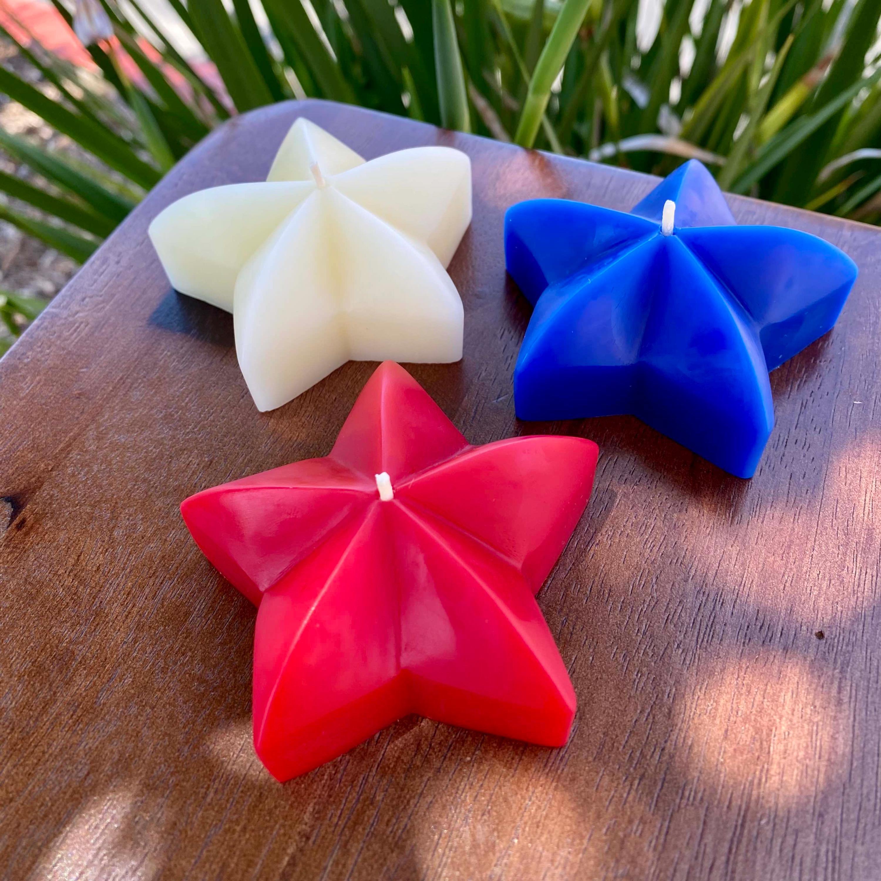 100% Beeswax - Floating Star Candles - Set of 3 in Assorted Colors - Etsy