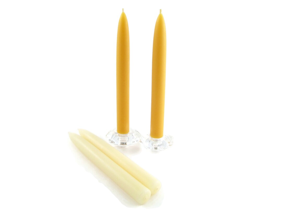 100% Beeswax - Solid Taper Candles in Assorted Colors - Set of 2 - Etsy