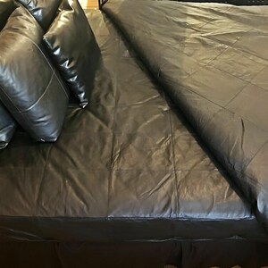 Real Calf Soft Leather Bed Sheet, NAPA Super Soft Pillow Cover and ...