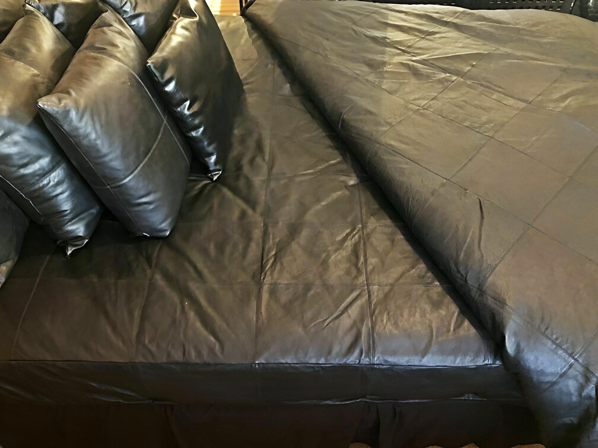 Real Calf Soft Leather Bed Sheet, NAPA Super Soft Pillow Cover and ...