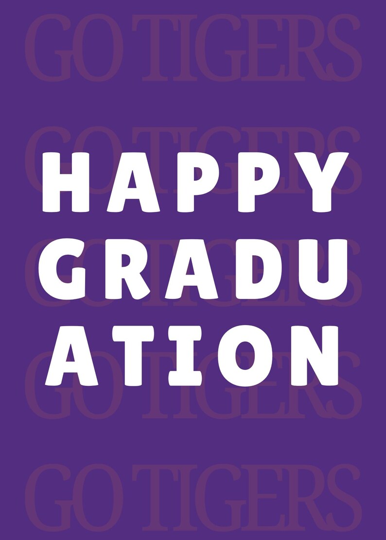Happy Graduation, Tiger Card Design, Graduation Card Template, Editable ...