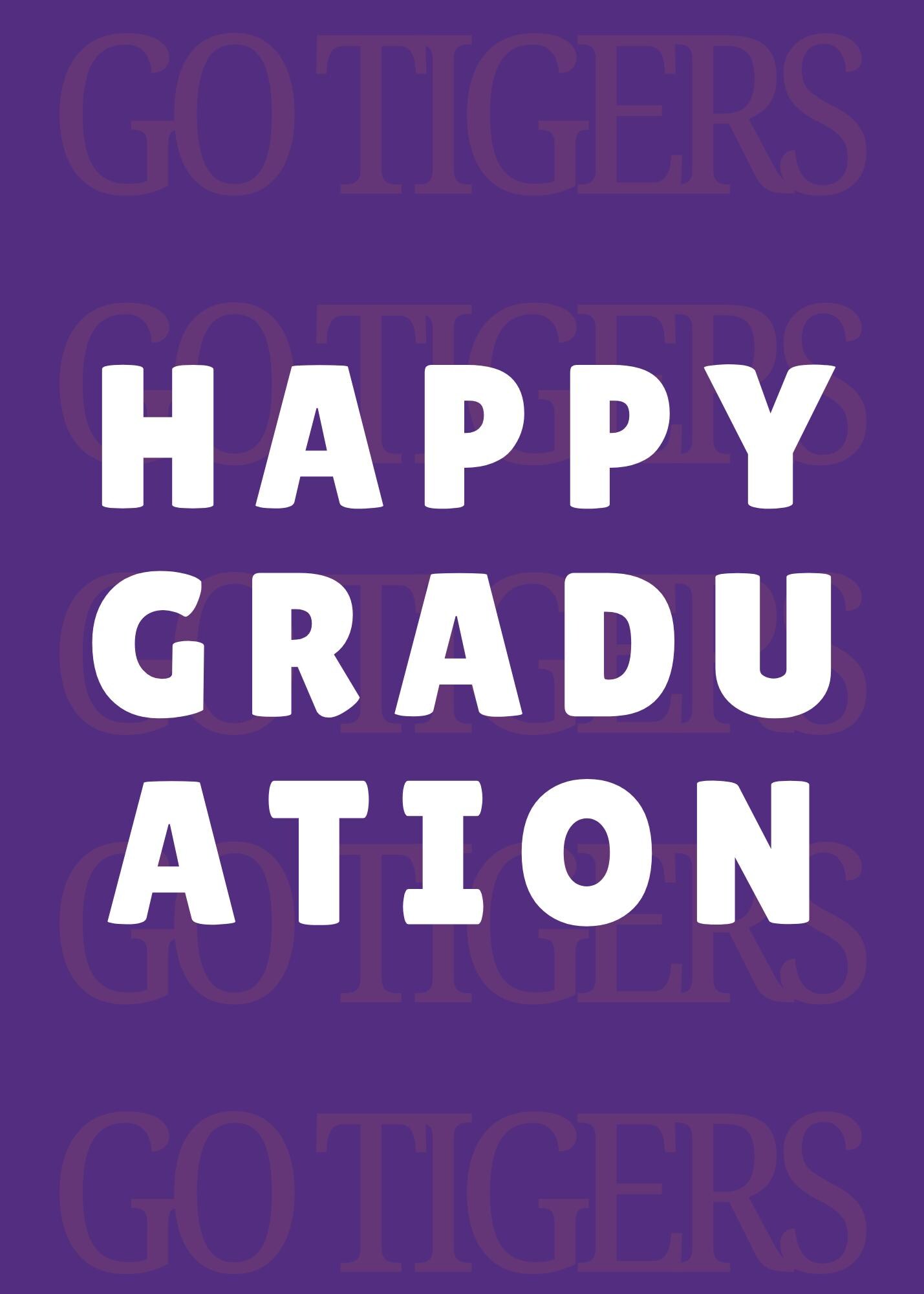 Happy Graduation, Tiger Card Design, Graduation Card Template, Editable ...