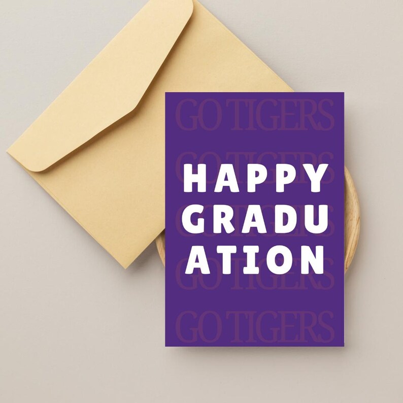 Happy Graduation, Tiger Card Design, Graduation Card Template, Editable ...