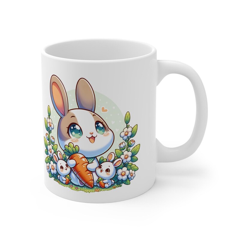 Bunny Mug Mom Bunny Babies Adorable Bunnies Design Easter Mug Perfect ...