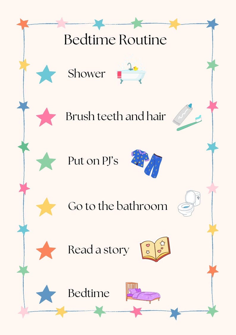Kids Morning and Bedtime Routines Printable - Etsy