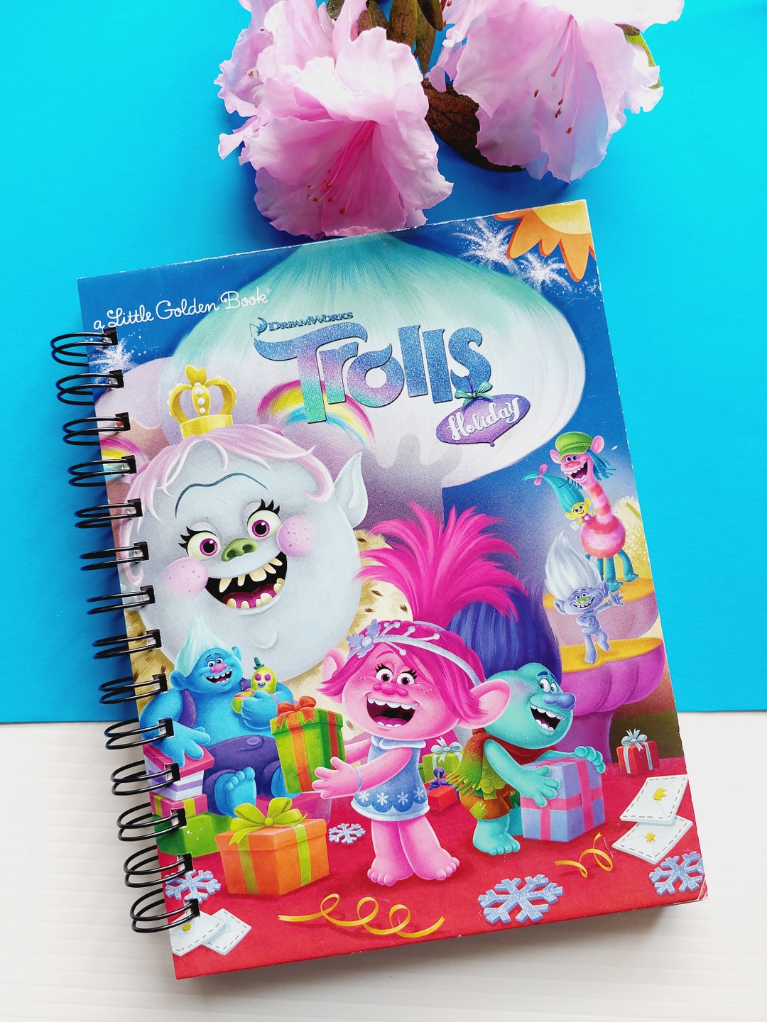Trolls Holiday, Upcycled Little Golden Book, Journal, Notebook - Etsy