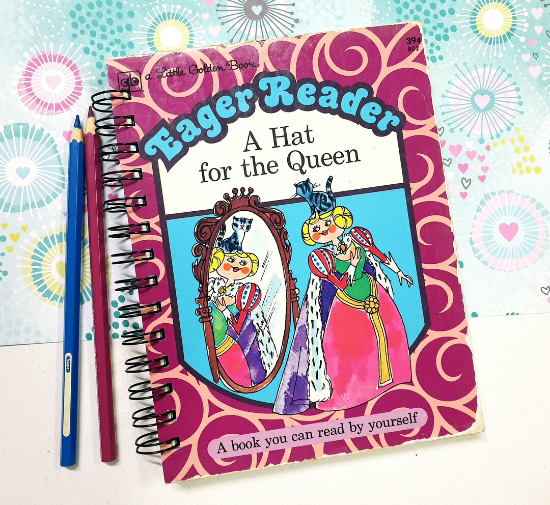 A Hat for the Queen, Recycled Little Golden Book, Journal, Notebook - Etsy