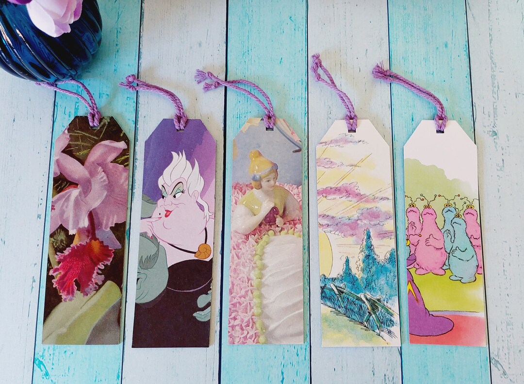 Set of 5 Bookmarks, Purple Theme - Etsy