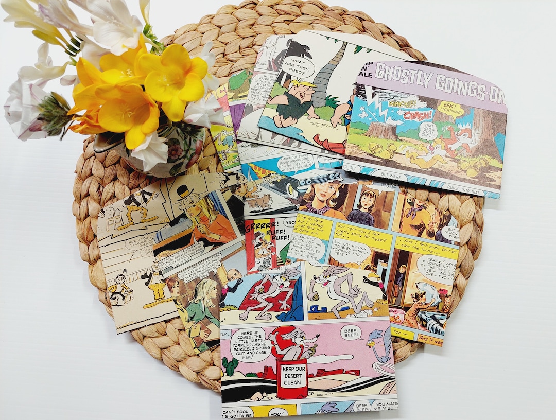 10 Handmade Envelopes, Comic Themed - Etsy