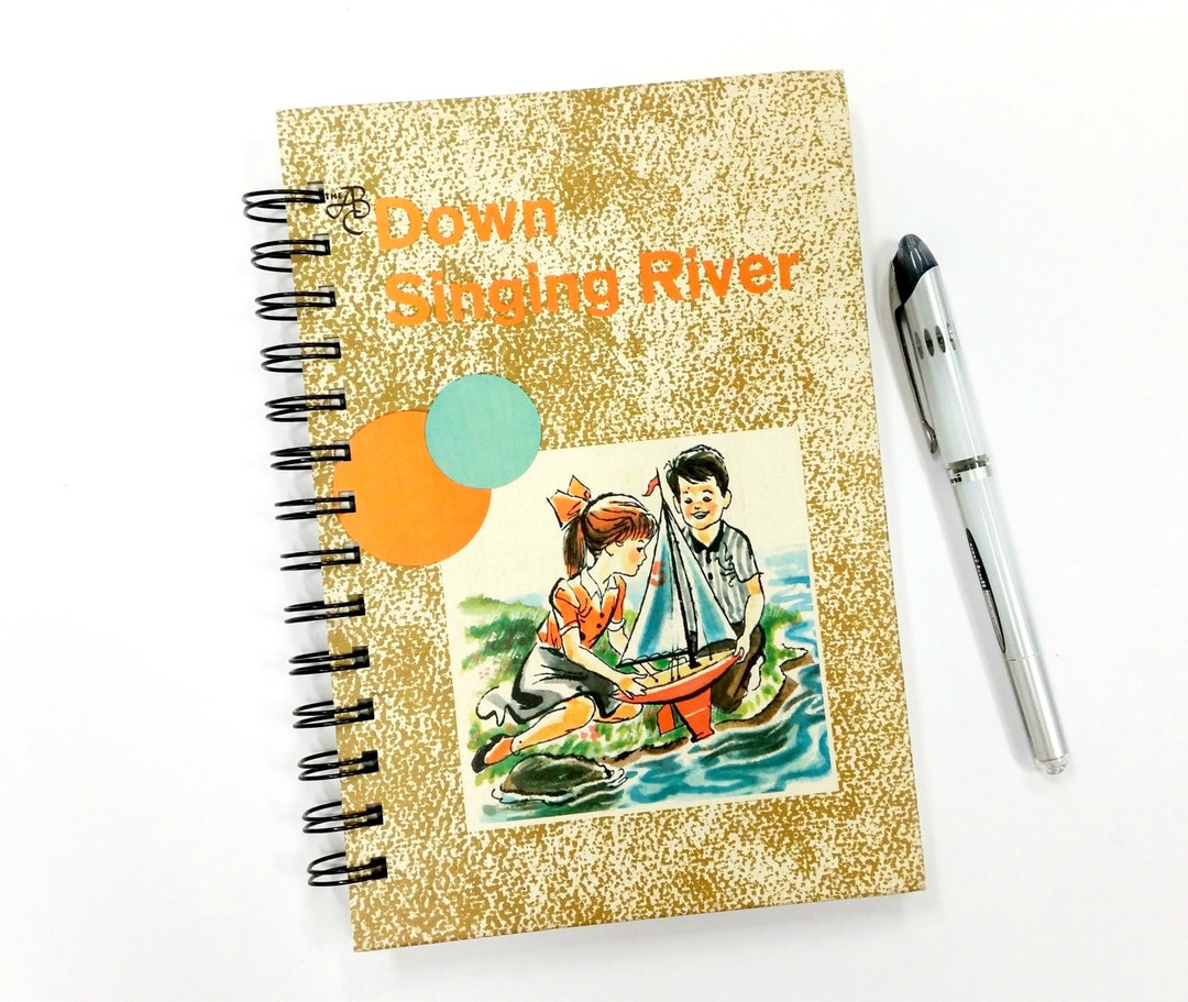 Down Singing River, Upcycled Book Journal, Spiral Notebook - Etsy