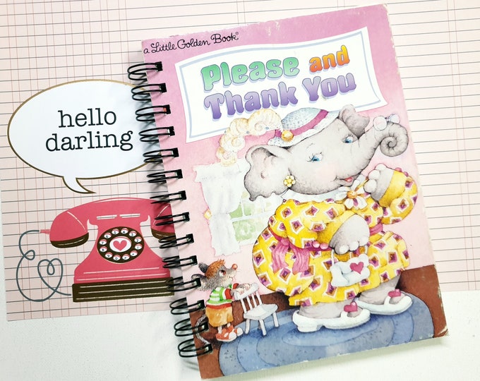 Please and Thank You, Recycled Little Golden Book Journal, Notebook - Etsy