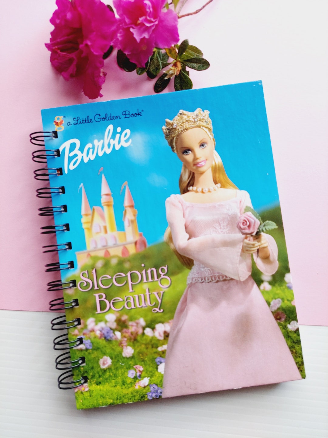 Barbie Sleeping Beauty, Upcycled Little Golden Book, Journal, Notebook ...