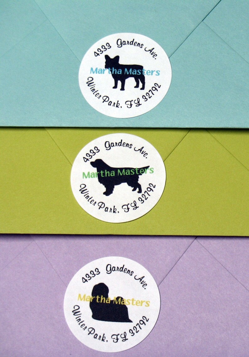 Dog Breed Silhouette Address Labels - Etsy