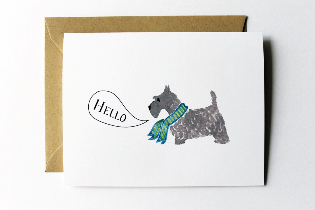 Any Occasion Card - Hello Scottish Terrier Card - Etsy