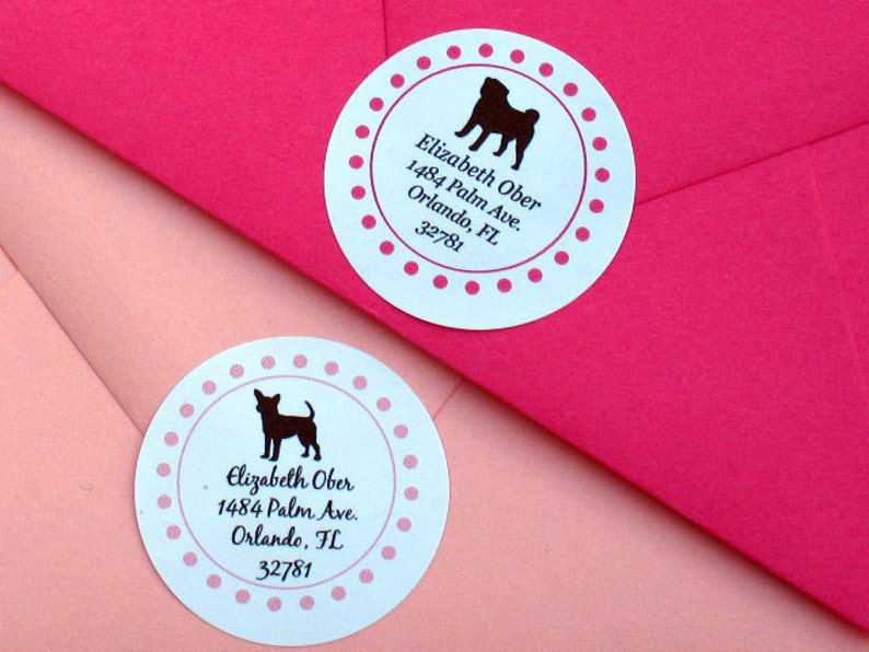 Polka-dot Dog Address Labels | Etsy