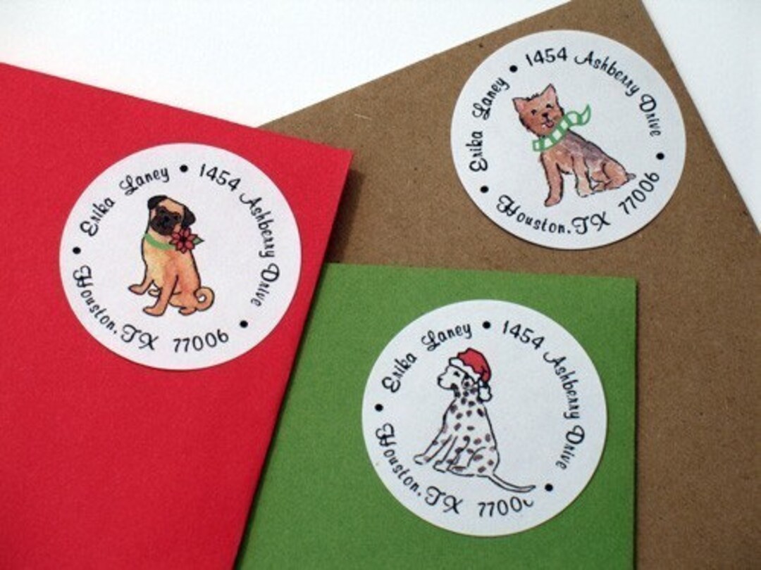 Christmas-holidays Dress Your Dog Return Address Labels - Etsy