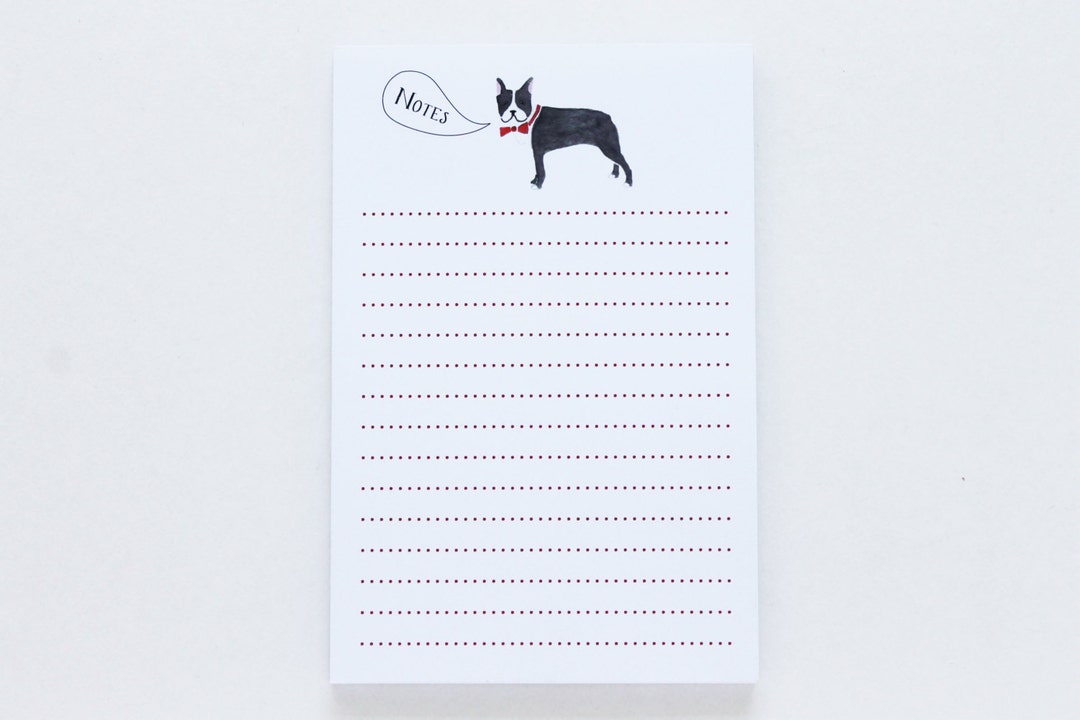 Notepad - Boston Terrier Notes - Etsy