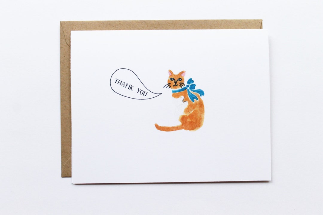 Thank You Card - Cat Thank You Assorted Cards (set of 8) - Etsy