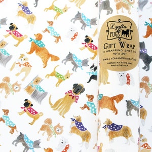 Gift Wrap - Polka-dot Dogs Wrapping Sheets - Etsy