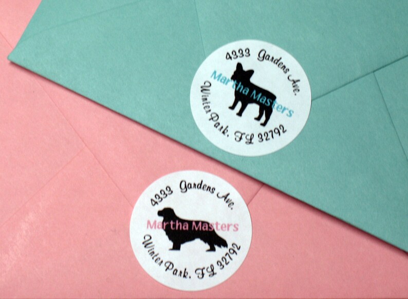 Dog Breed Silhouette Address Labels - Etsy