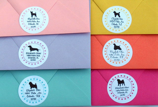 Polka-dot Dog Address Labels - Etsy