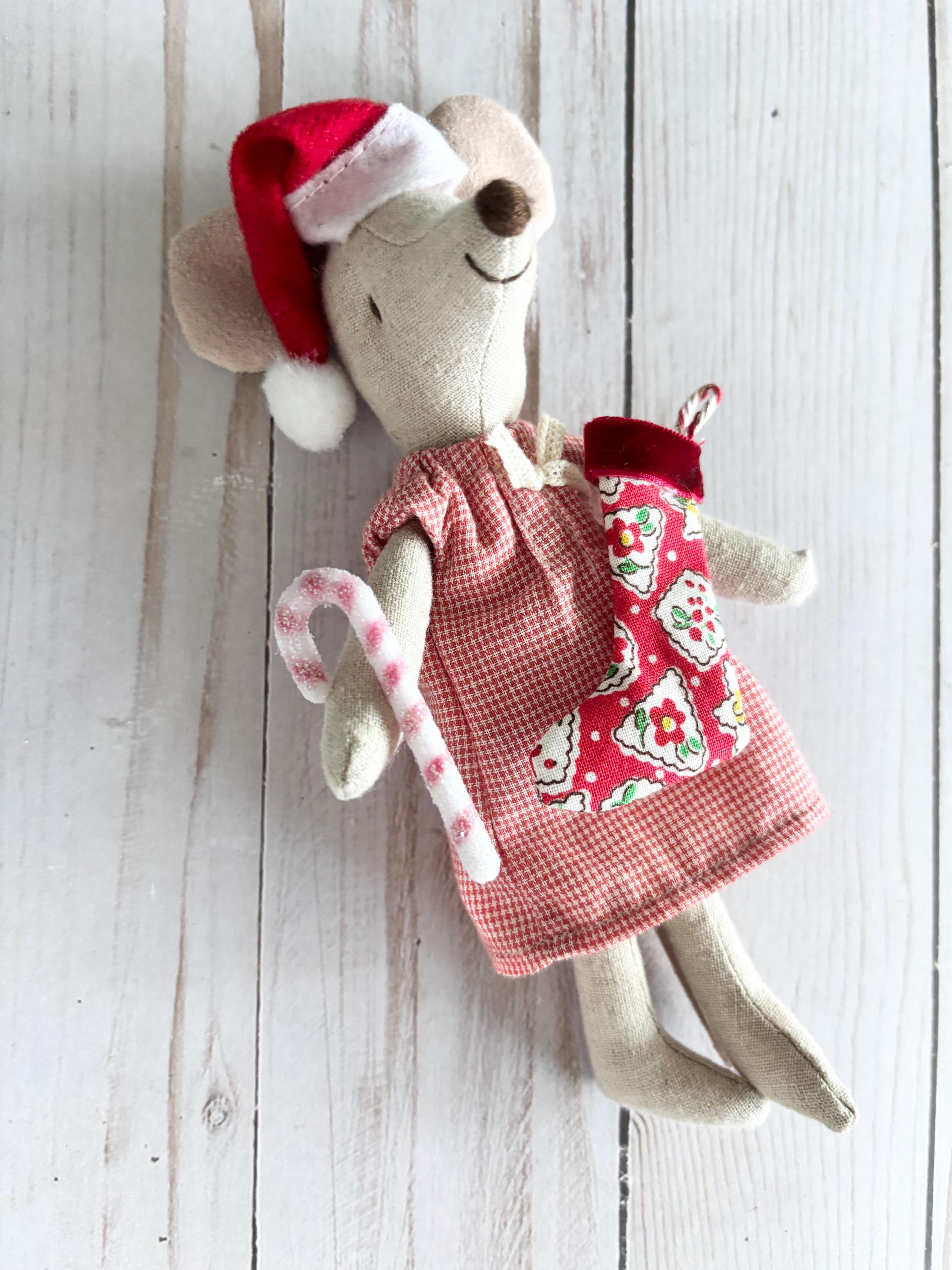 Christmas Floral Stocking - Miniature - Maileg Mouse - Etsy