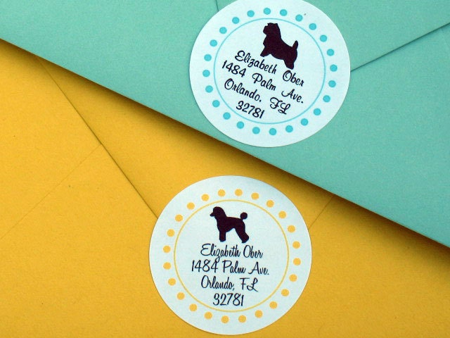 Polka-dot Dog Address Labels - Etsy