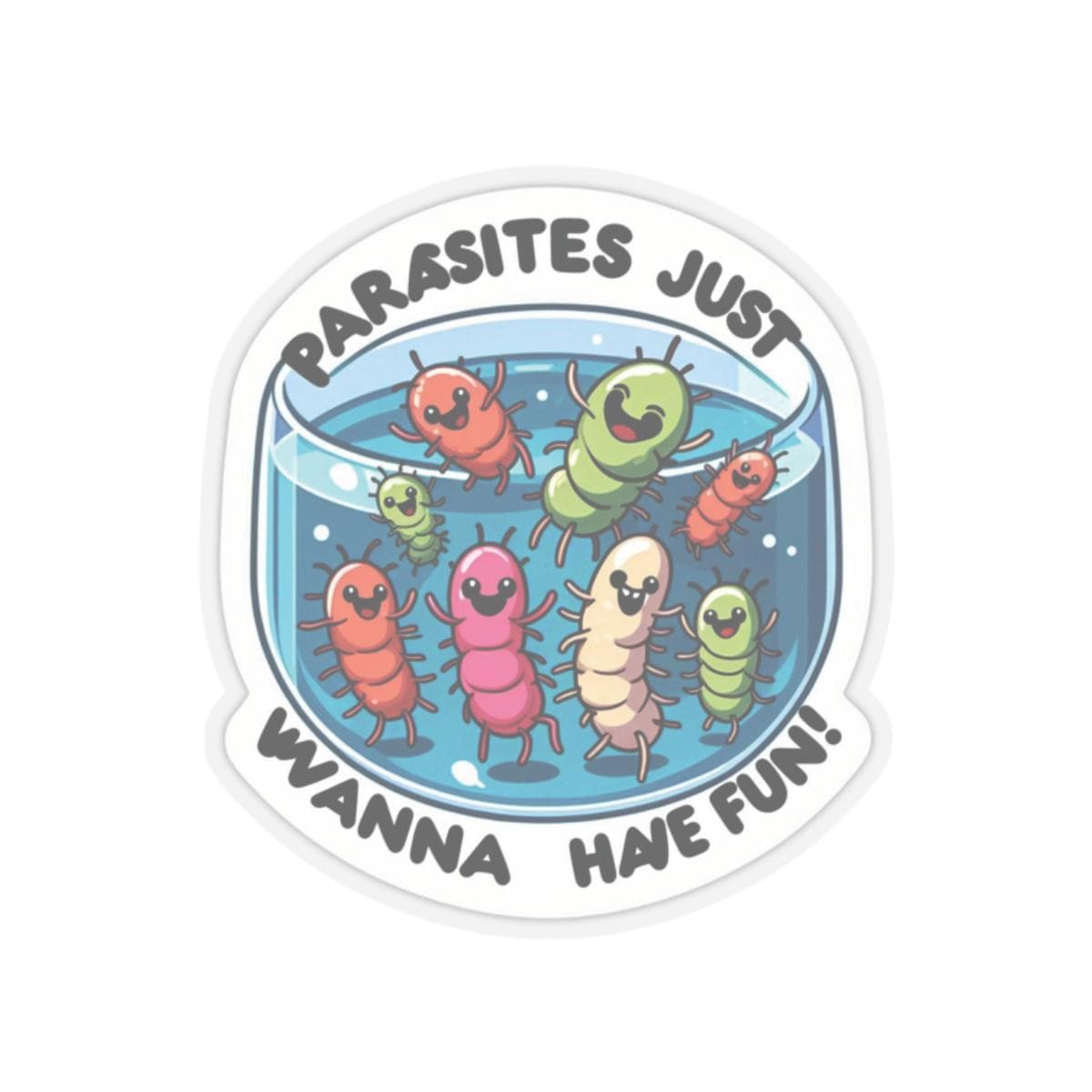 Cute Parasite Dance Party Sticker Fun Microbiology Art 'parasites Just ...