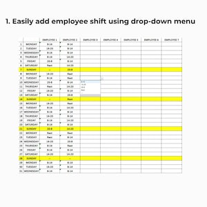 Work Shift Schedule Excel Template Automatic Scheduling & Yearly Shift ...