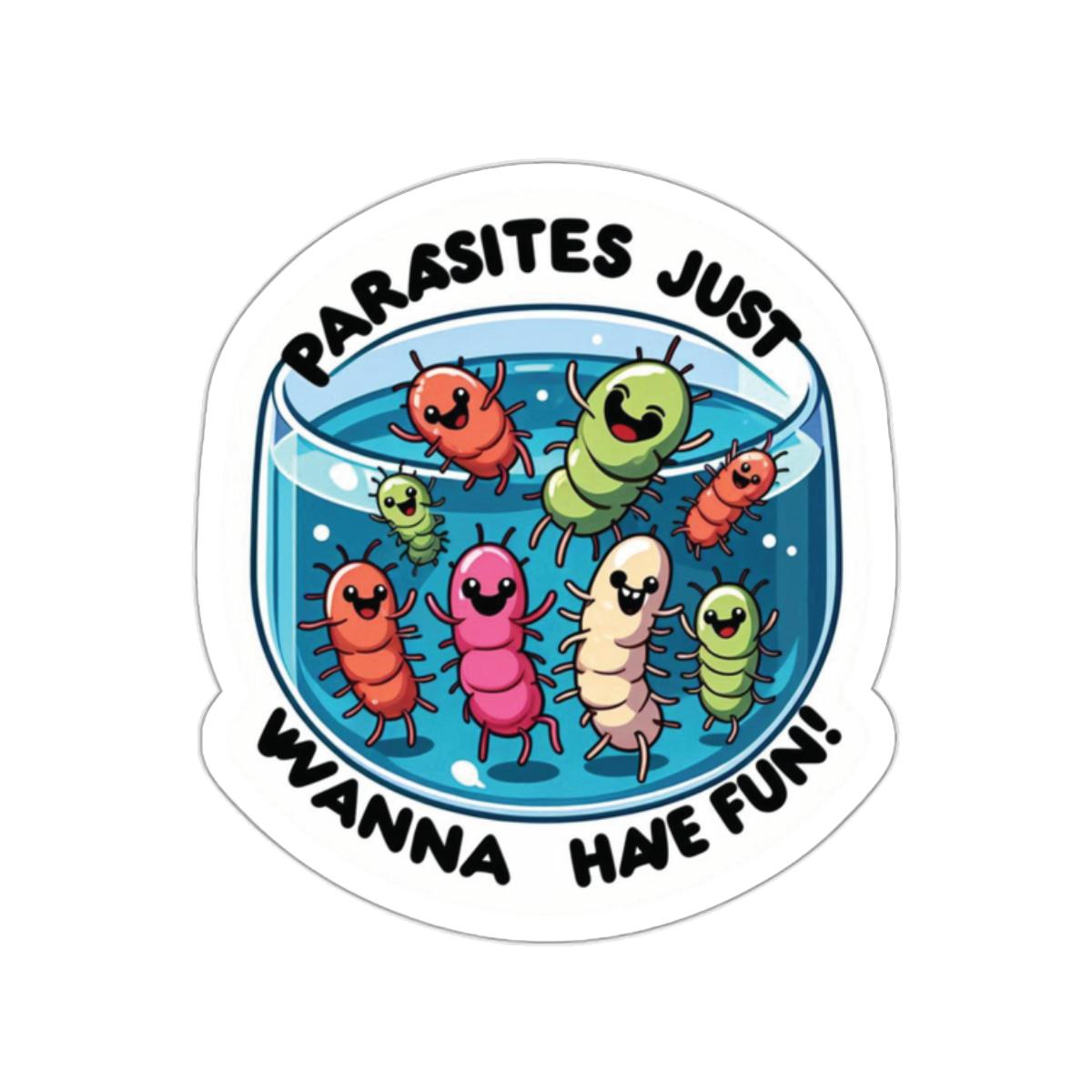 Cute Parasite Dance Party Sticker Fun Microbiology Art 'parasites Just ...