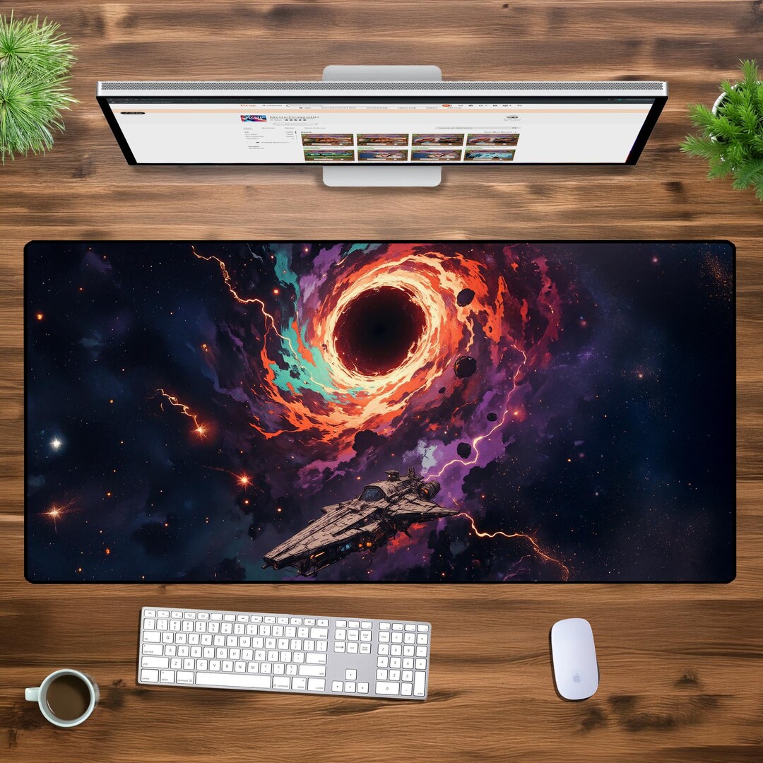 Epic Space Black Hole Desk Mat – XXL Gaming Mouse Pad, Sci-fi Galaxy ...