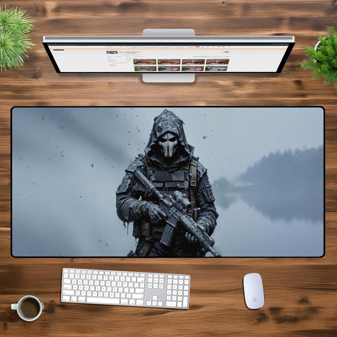 Tactical Ghost Soldier XXL Desk Mat – Military Sniper Gaming Mouse Pad ...