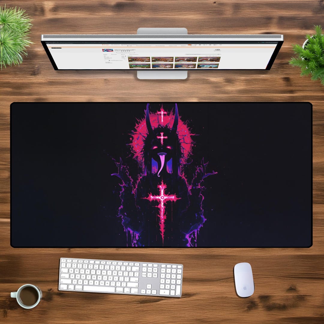 Dark Occult XXL Desk Mat - Gothic Gaming Mouse Pad, Aesthetic Demon ...