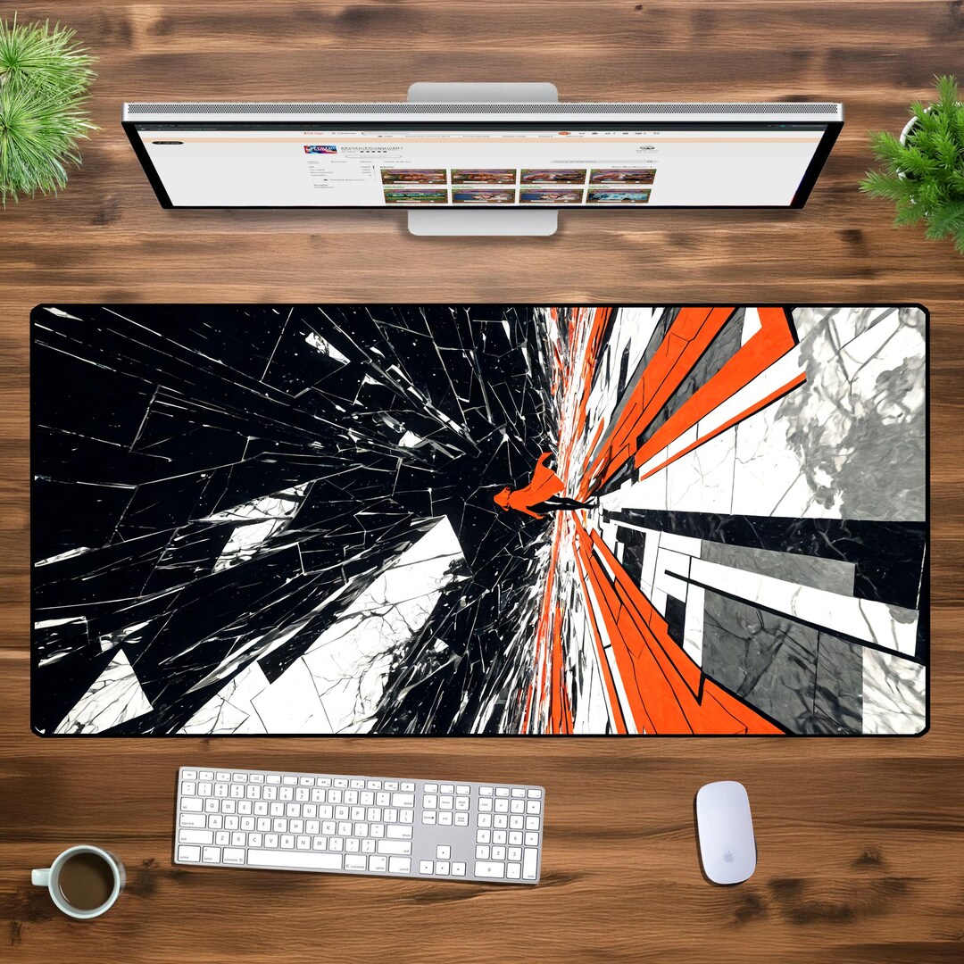 Fractured Reality Desk Mat - Abstract Geometric Gaming Mouse Pad, XL ...