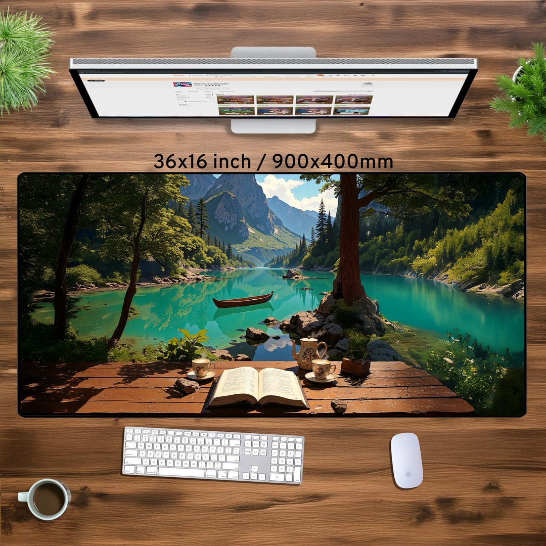 Tranquil Lake XXL Gaming Mouse Pad – Nature Retreat Desk Mat – Extended ...