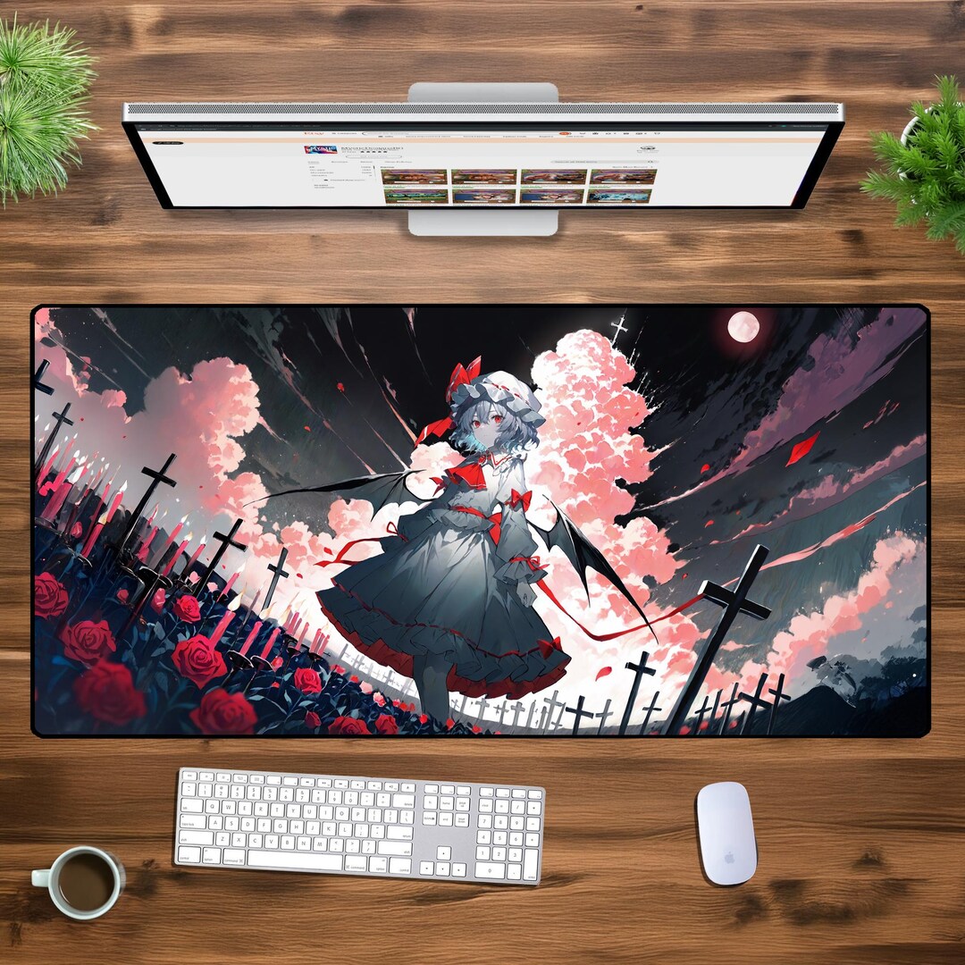 Gothic Vampire Anime Desk Mat – Dark Aesthetic XXL Mouse Pad, Gothic ...