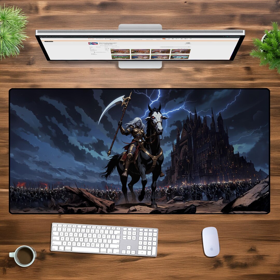 Dark Knight XXL Gaming Mouse Pad Gothic Fantasy Warrior Desk Mat, Large ...